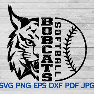 High School Bobcats Softball Svg, Bobcat Svg, Bobcats Svg Cut Files ...