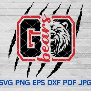 Go Bears Svg, Bear Svg, High School Bears Sport Sublimation Svg, Bears ...