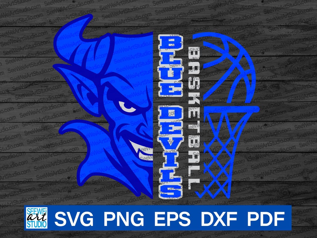 High School Blue Devils Basketball Svg, Blue Devils Mascot Svg, Blue ...