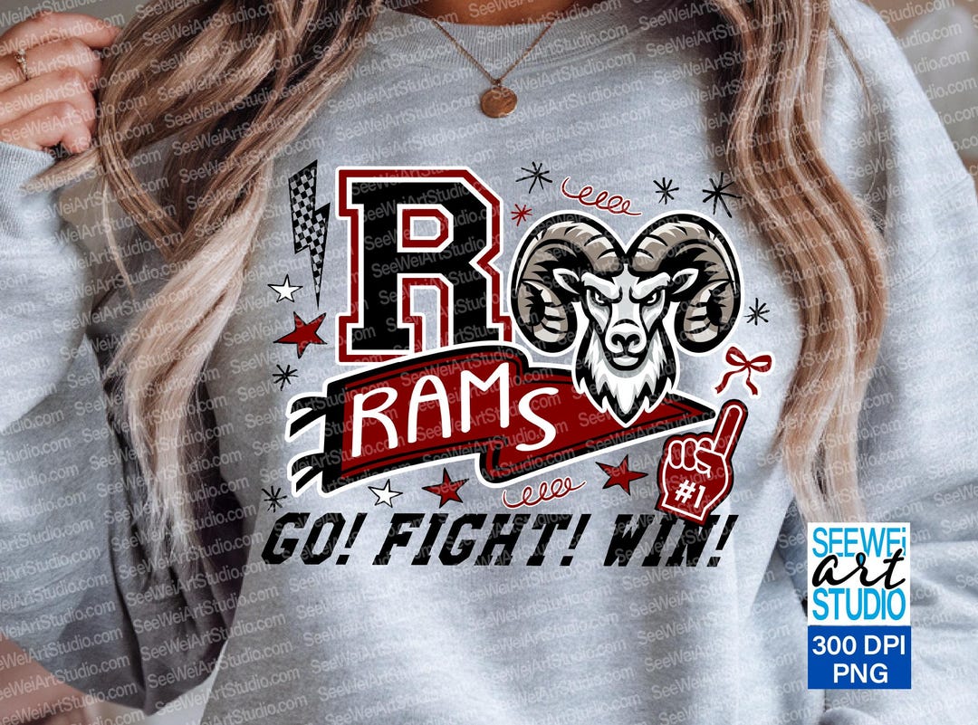 Rams Go Fight Win PNG, Rams Game Day Team Flag Sublimation PNG Maroon ...