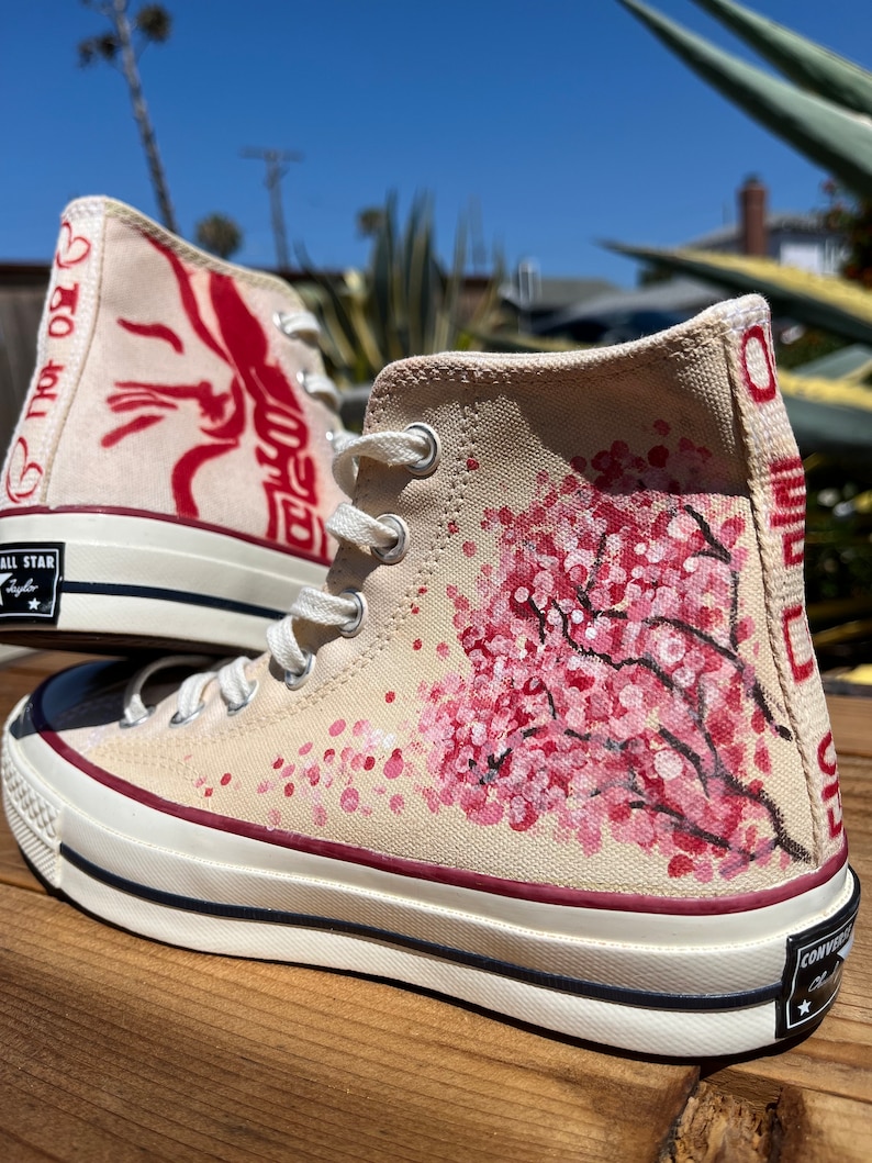 Cherry Blossom “beautiful Souls” Converse - Etsy