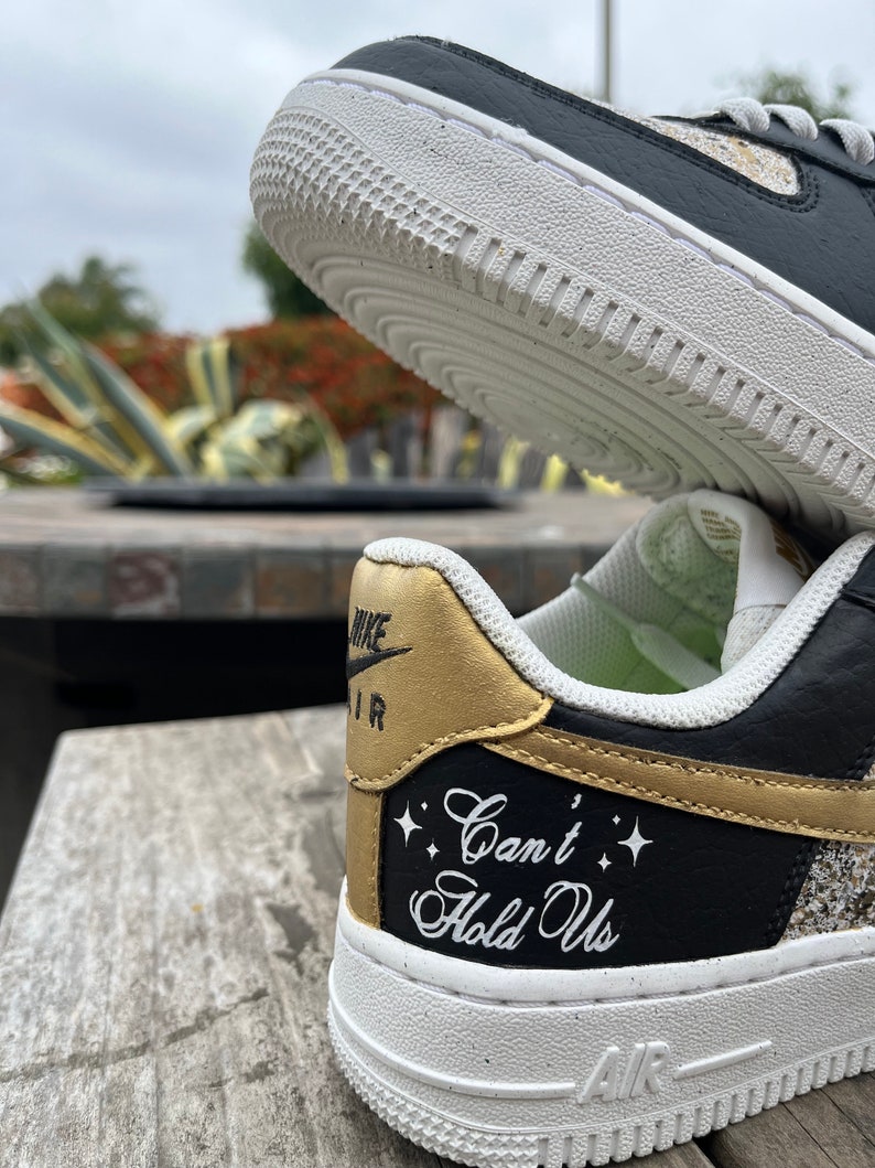 Black and Gold Air Force 1 Custom Gold & Black Speckle - Etsy