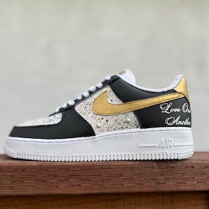 Black and Gold Air Force 1 Custom Gold & Black Speckle - Etsy