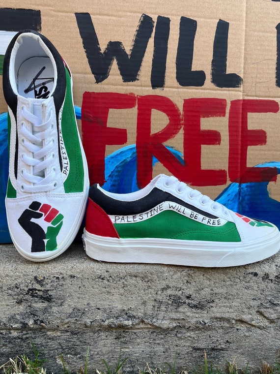 Palestine Will Be Free Gaza Aid Support Custom Vans Shoes Etsy UK