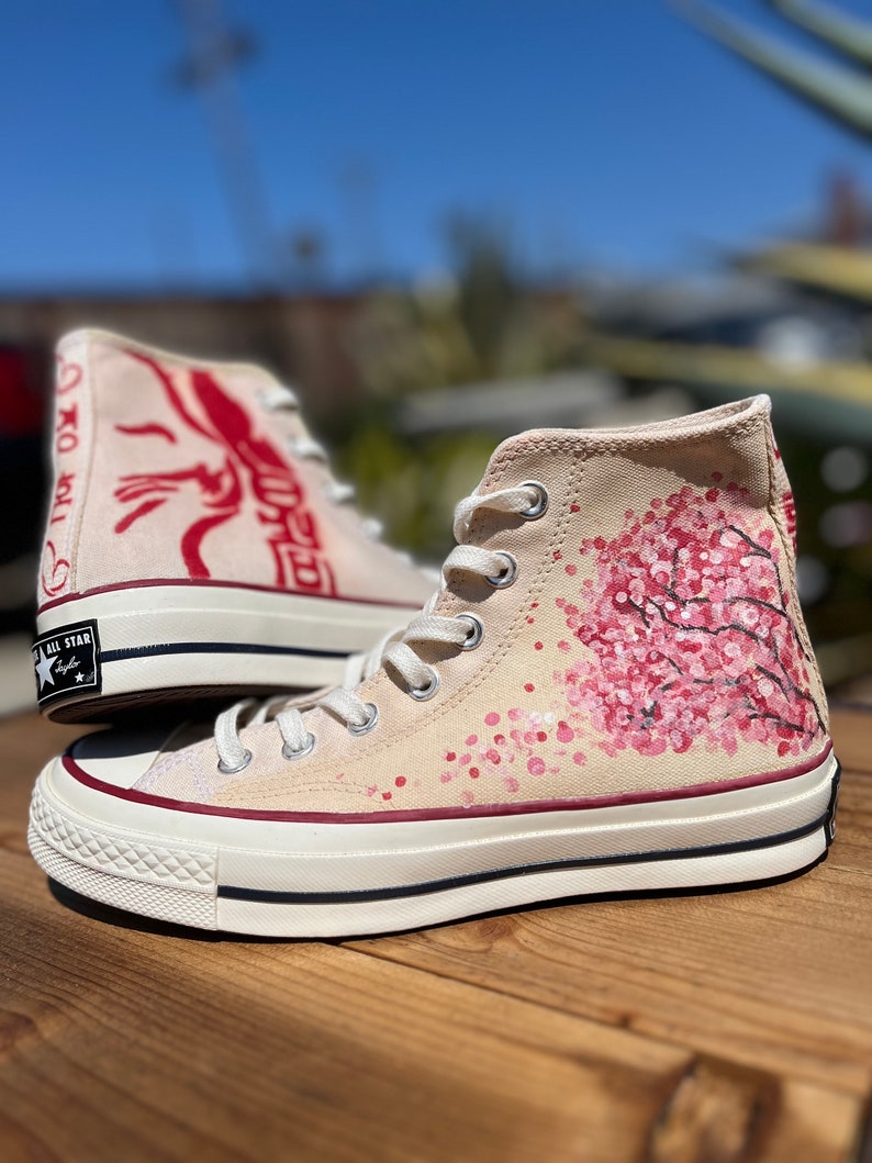 Cherry Blossom “beautiful Souls” Converse - Etsy