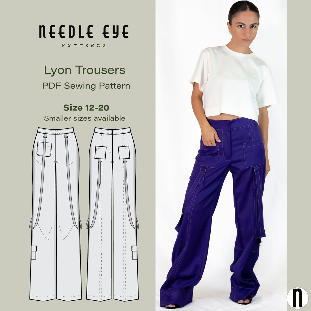 Lyon Trousers PDF Sewing Pattern With Tutorials for Women | Size 12-20 US - Etsy