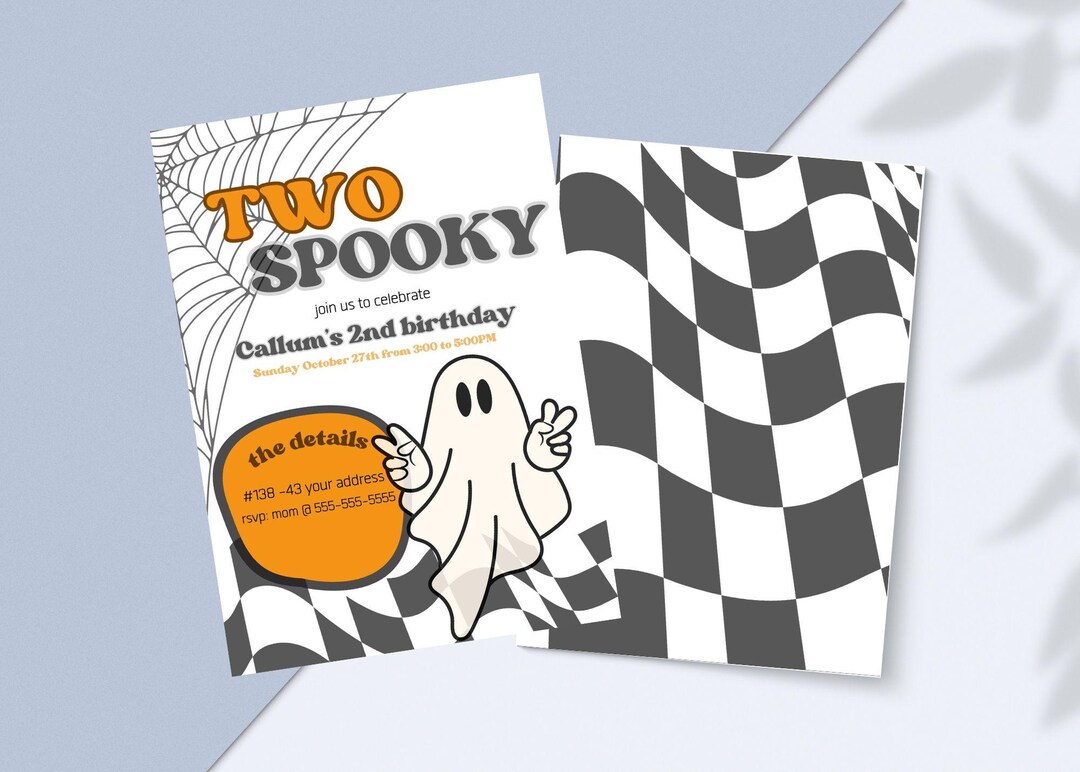 Two Spooky - Customizable Invitation - Etsy