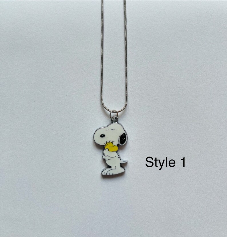 Cartoon Necklace Necklace With Snoopy Charm and Woodstock Necklace of ...