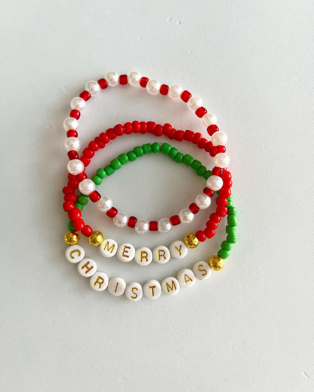 Christmas Bracelets Holiday Bracelets Merry Christmas Stackable ...