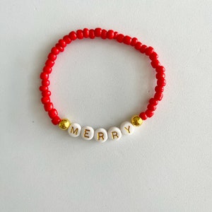 Christmas Bracelets Holiday Bracelets Merry Christmas Stackable ...