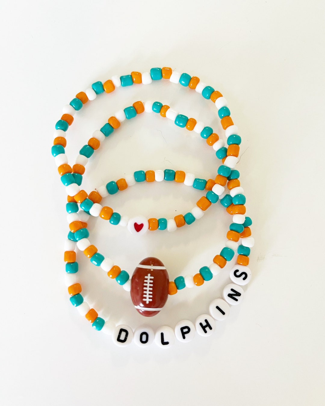 Dolphins Bracelet Miami Dolphins NFL Bracelet Football Spirit Bracelet ...