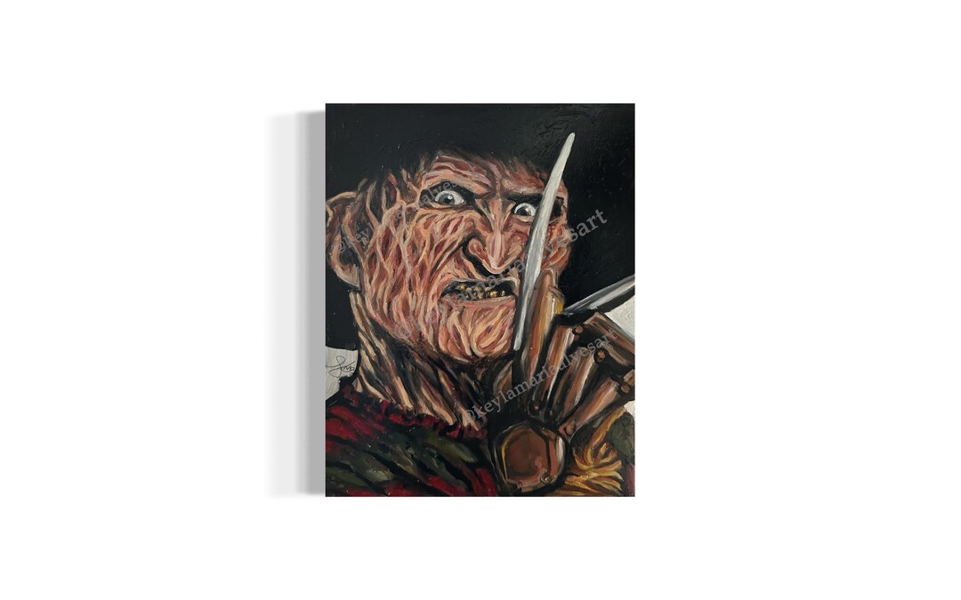 Freddy Krueger, Oil Painting on Wood Board 11x14", Inspired by the Film ...