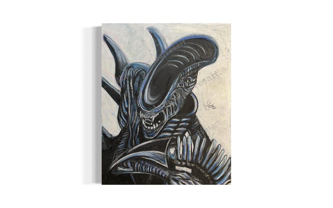 Xenomorph, Oil Painting on Canvas, Inspired by ALIEN Franchise 30x24 ...