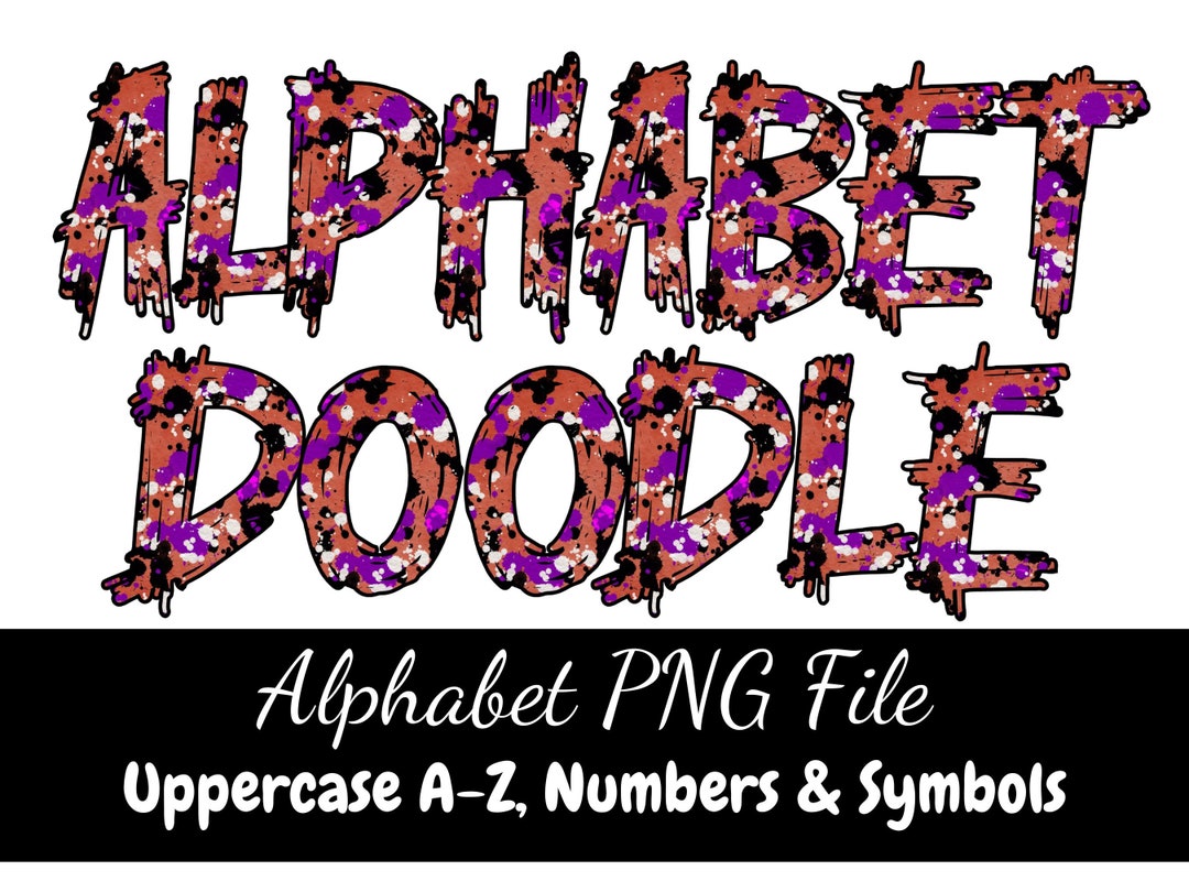 Abstract Paint Splatter Doodle Alphabet Letters PNG Abstract - Etsy