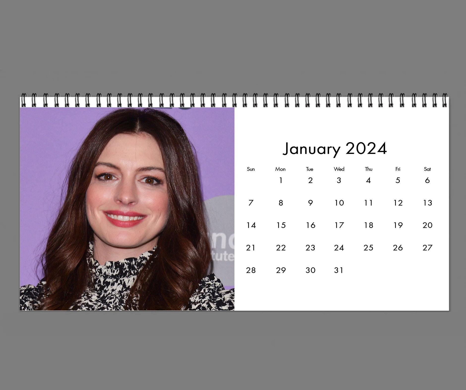 2024 Anne Hathaway Calendar, 2024 Desk Calendar, Celebrity Calendar ...