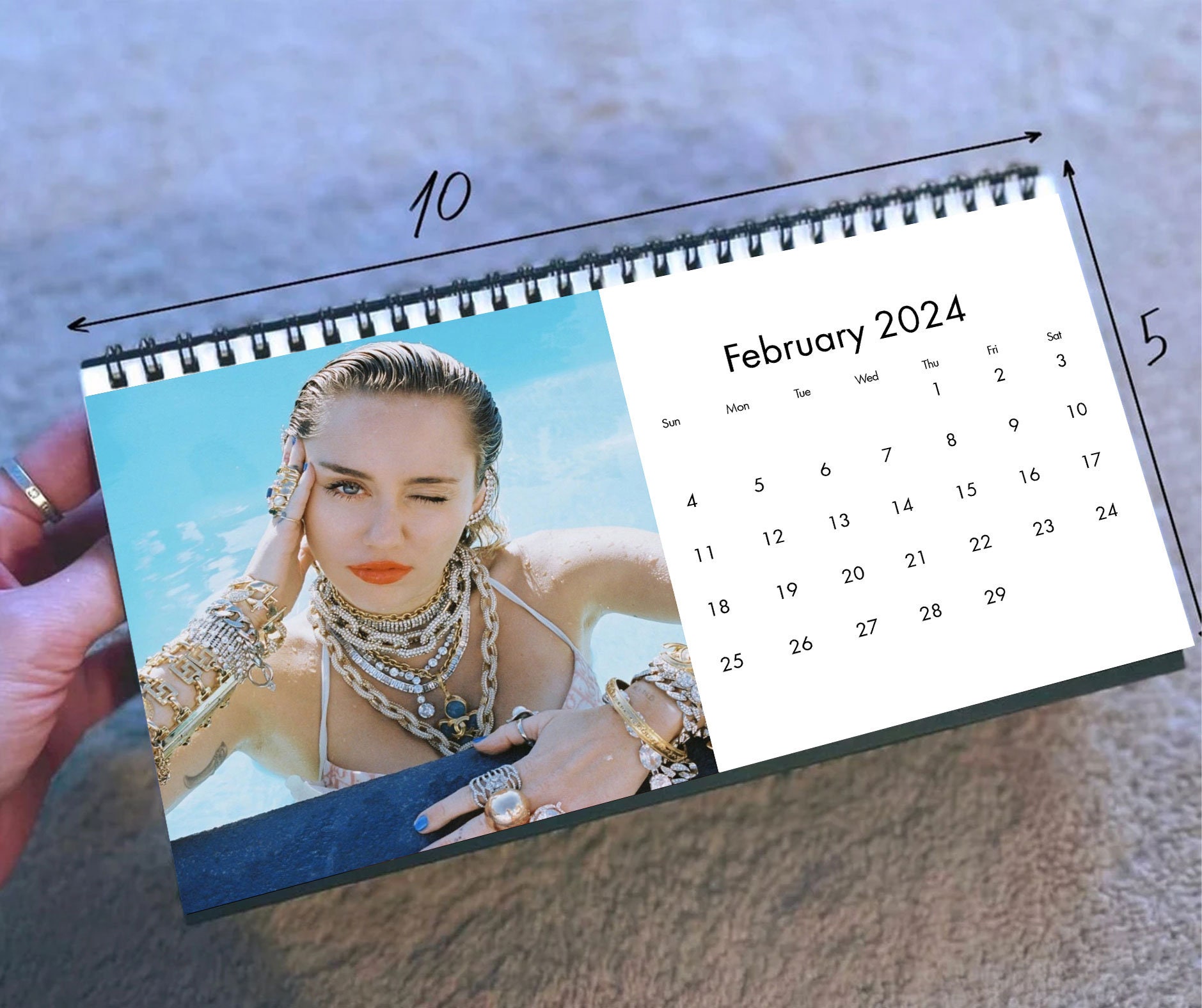 2024 Milley Cyrus Calendar, 2024 Desk Calendar, Celebrity Calendar sold ...