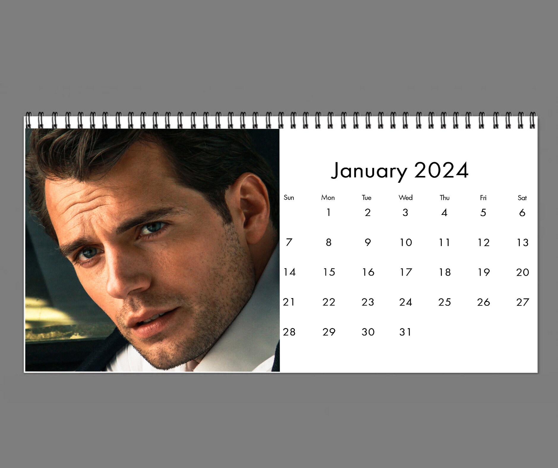 2024 Henry Cavill Calendar, 2024 Desk Calendar, Celebrity Calendar sold ...