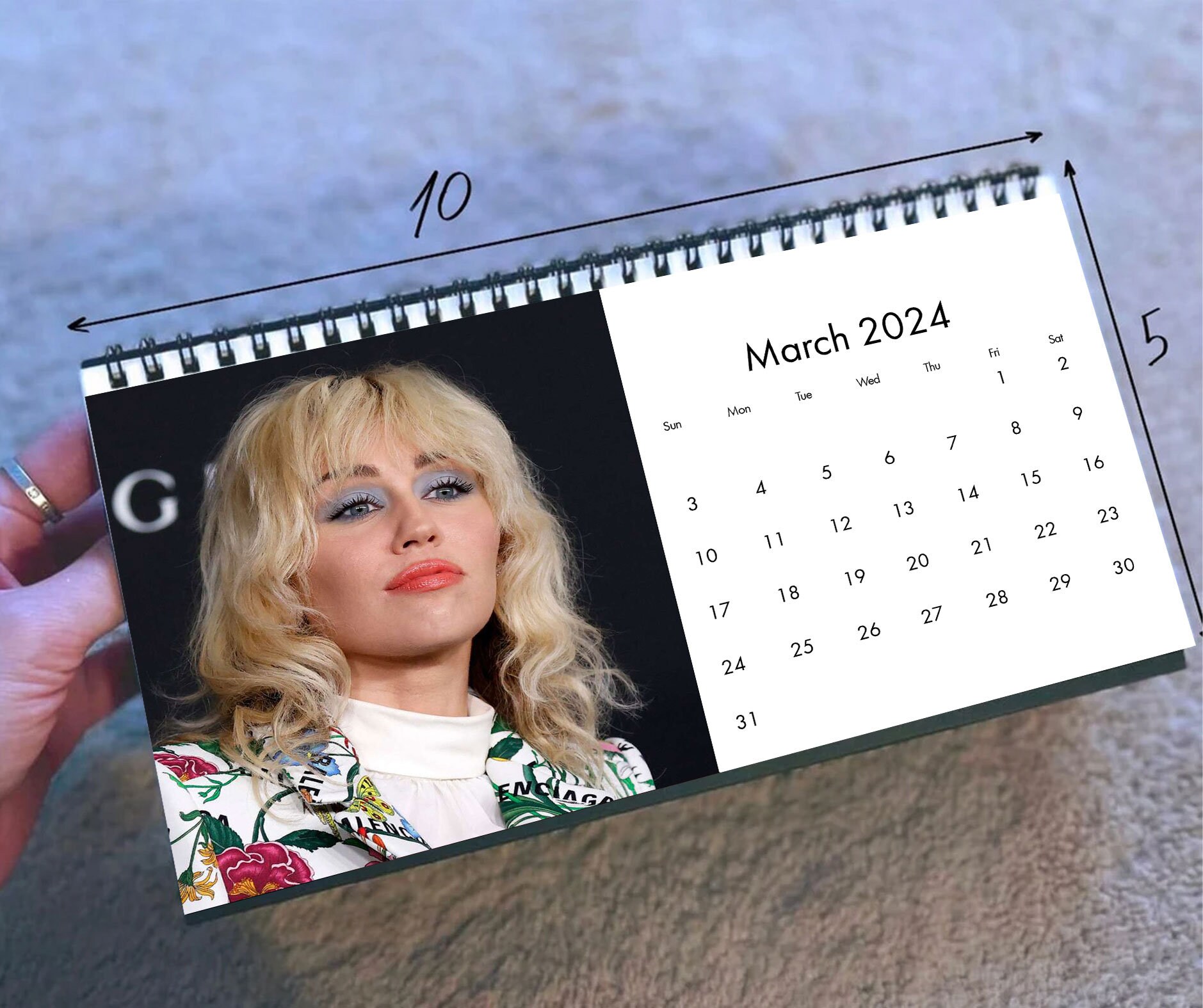 2024 Milley Cyrus Calendar, 2024 Desk Calendar, Celebrity Calendar sold ...