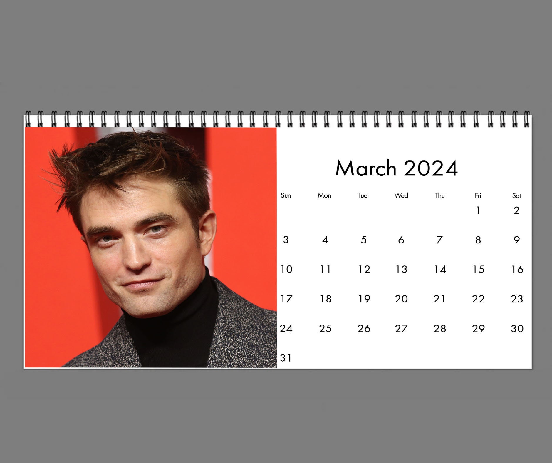 2024 Robert Pattinson Calendar, 2024 Desk Calendar, Celebrity Calendar ...