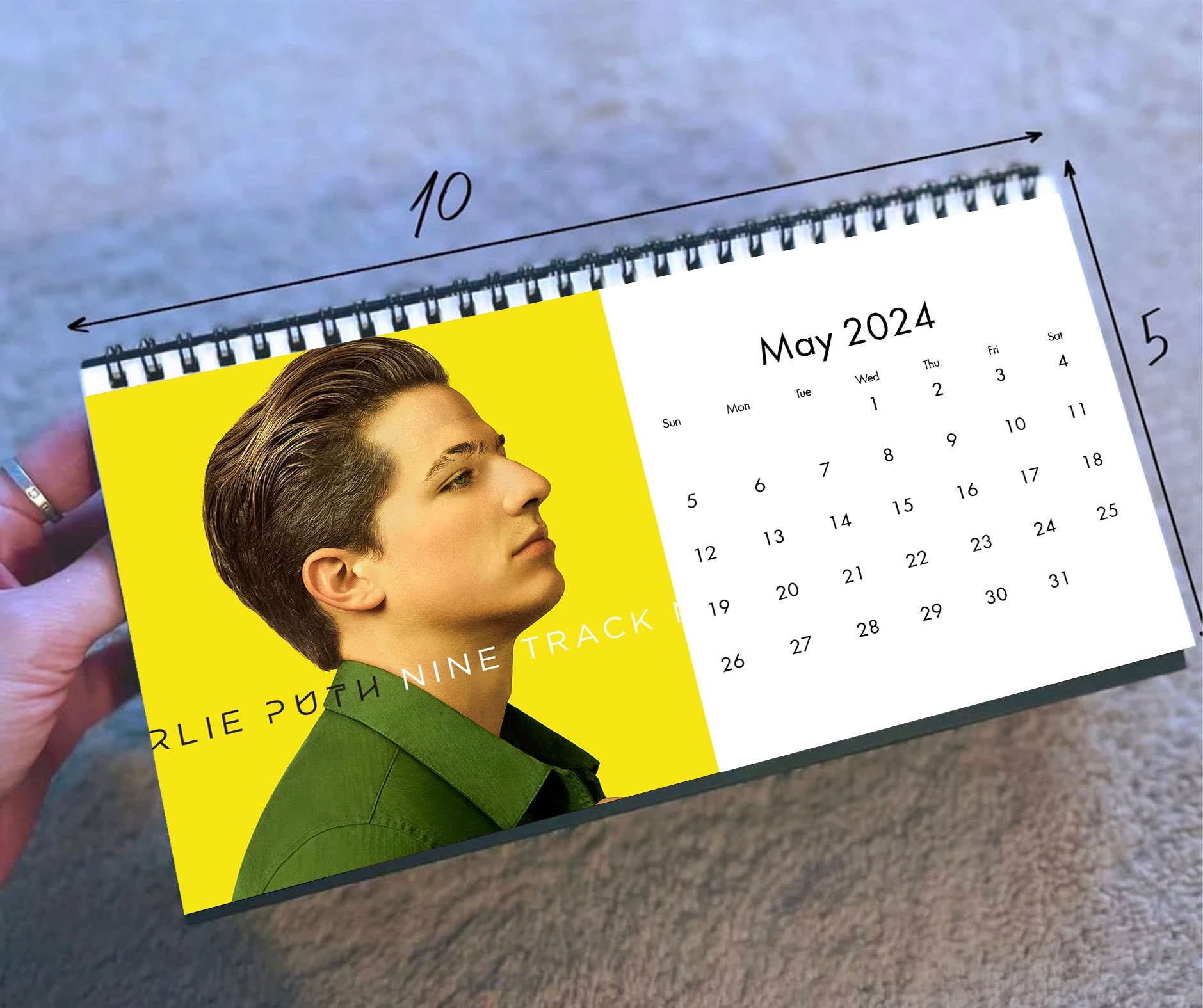 2024 Charlie Puth Calendar, 2024 Desk Calendar, Celebrity Calendar sold ...