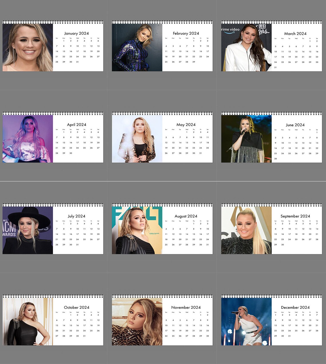 2024 Gabby Barrett Calendar 2024 Desk Calendar Celebrity - Etsy Canada