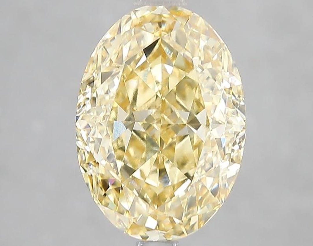 IGI Certified INTENSE Yellow Oval Lab Grown Diamond: Loose CVD Diamond ...