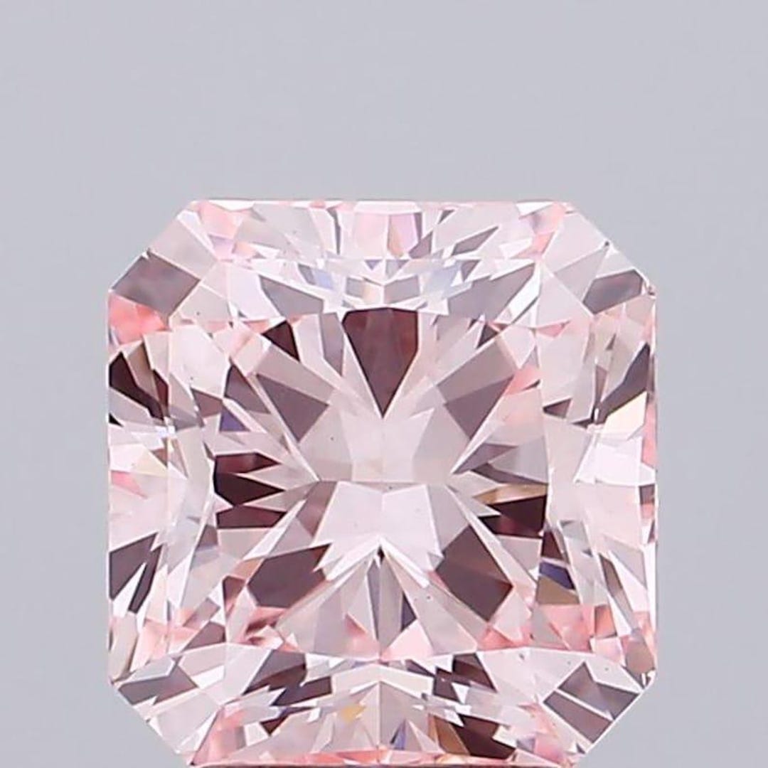 Square Modified Pink Radiant Cut Lab Grown Diamond: Fancy Vivid Pink ...