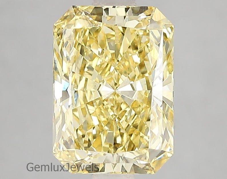 Radiant Cut Vivid Yellow Lab Grown Diamond, Loose Stone - Etsy