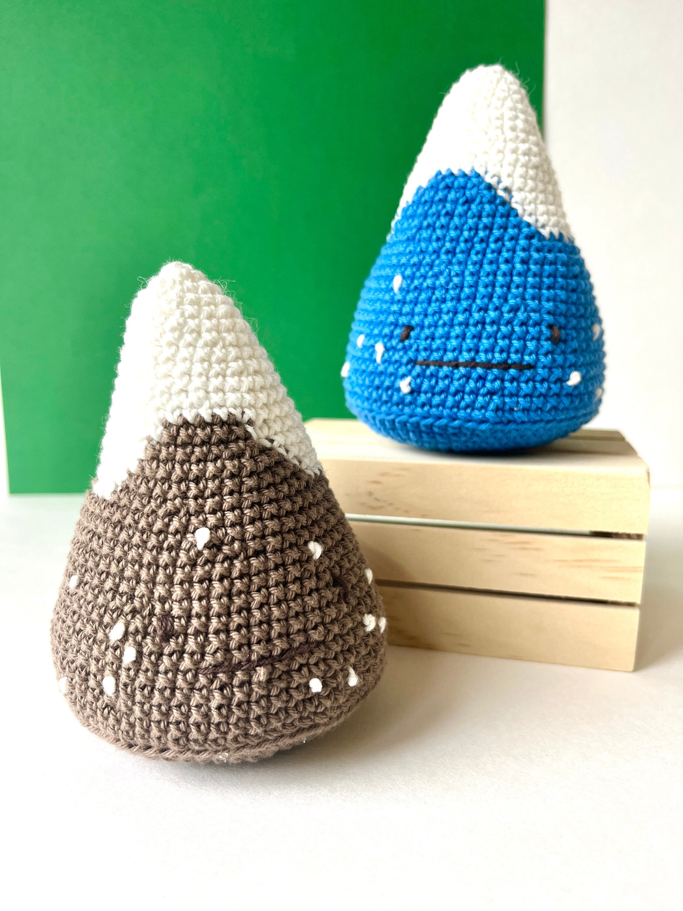 No-sew Kawaii Mountain and Hill Crochet Pattern, Amigurumi Bobble Plush ...