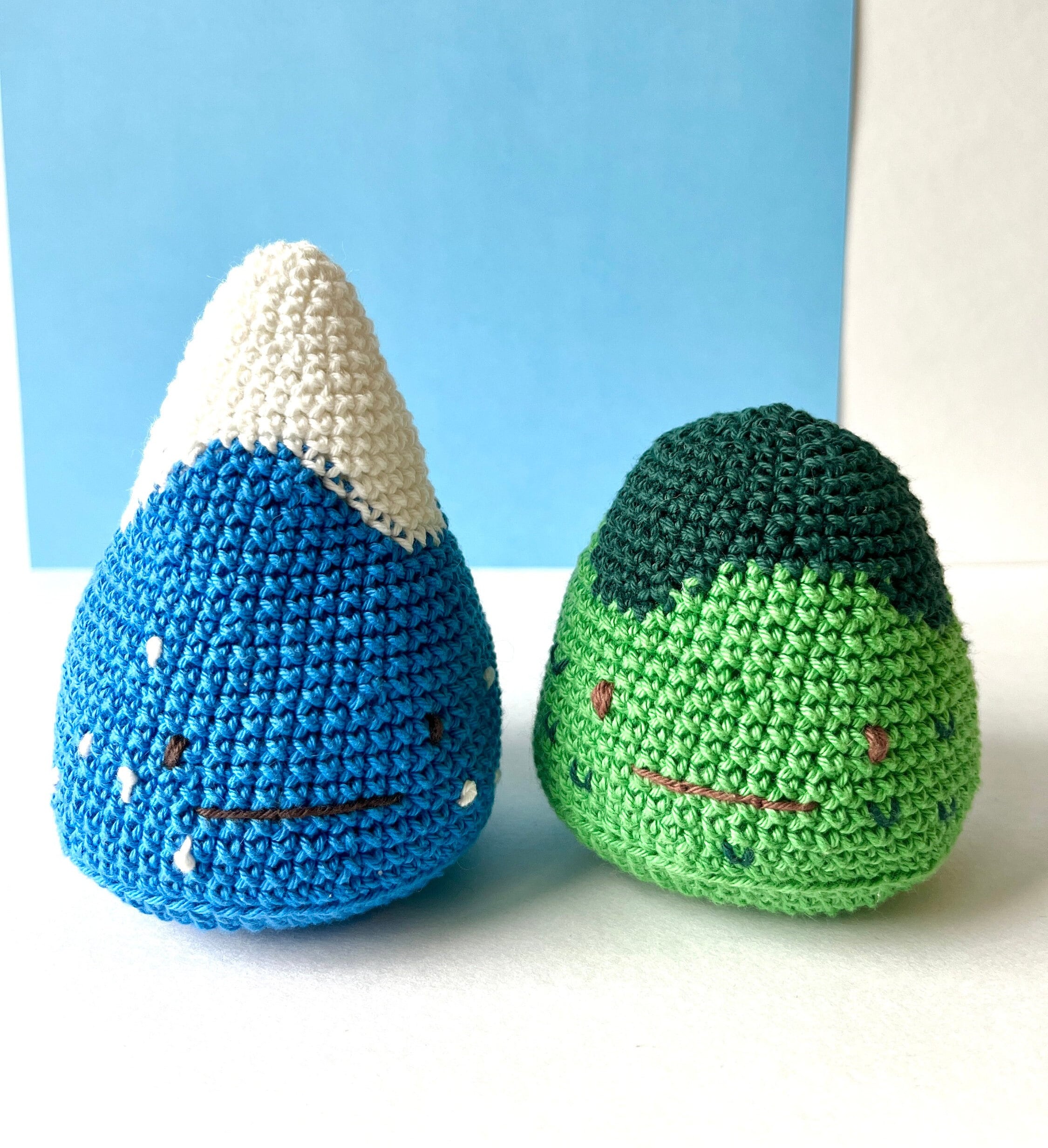 No-sew Kawaii Mountain and Hill Crochet Pattern, Amigurumi Bobble Plush ...