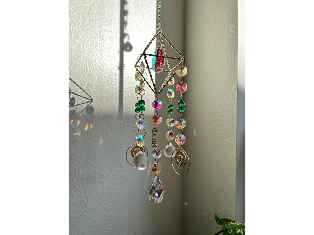 Taurus Zodiac Suncatcher – Crystal Window Decor | Rainbow Light Catcher ...