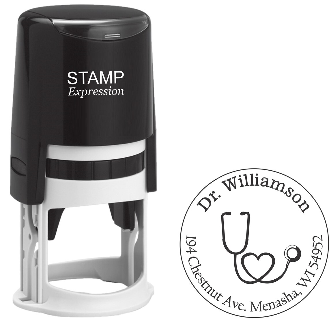 Medical Stethoscope Custom Return Address Stamp – Self-inking Rubber ...