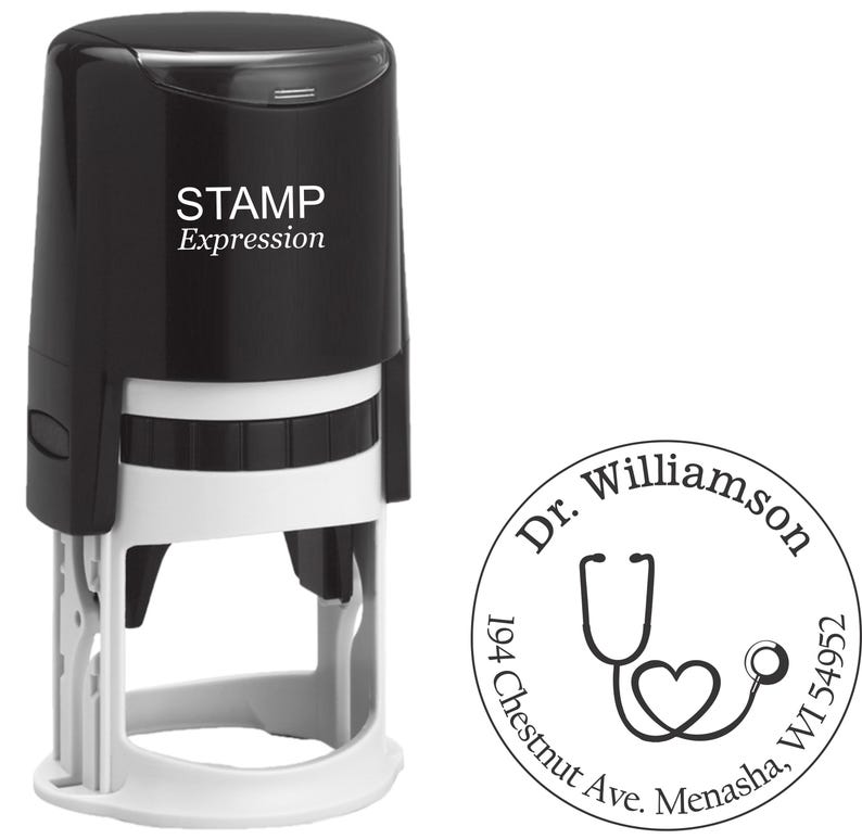 Medical Stethoscope Custom Return Address Stamp – Self-inking Rubber ...