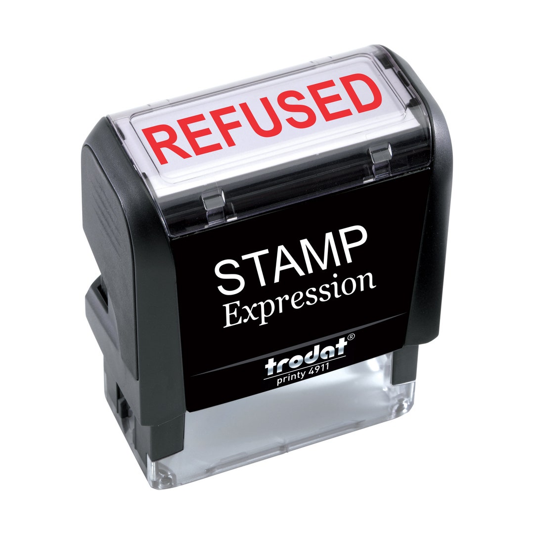 Stampexpression - Refused Office Self Inking Rubber Stamp - Red Ink (E ...