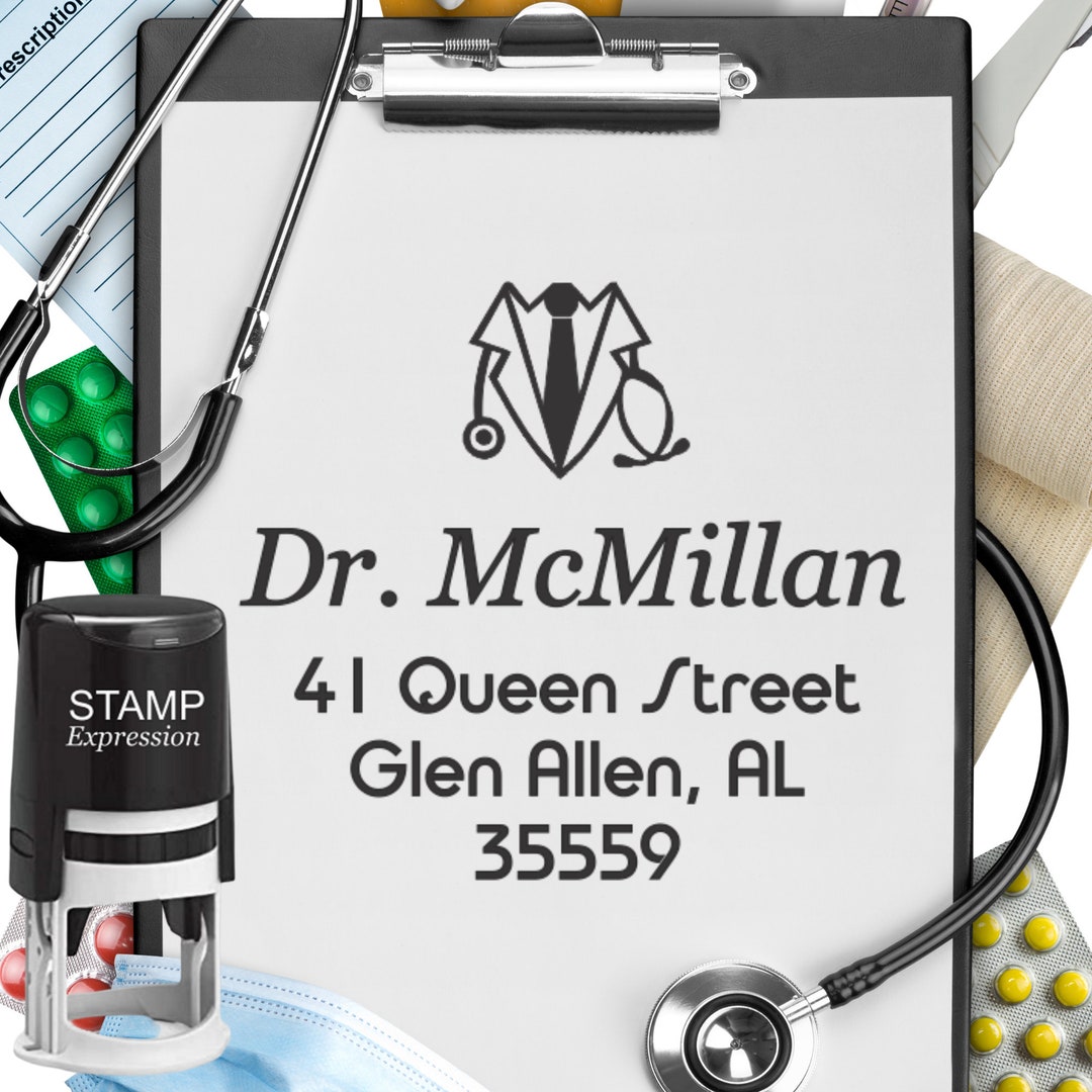 Medical Doctor Nurse Return Address Stamp - Self Inking. Personalized ...