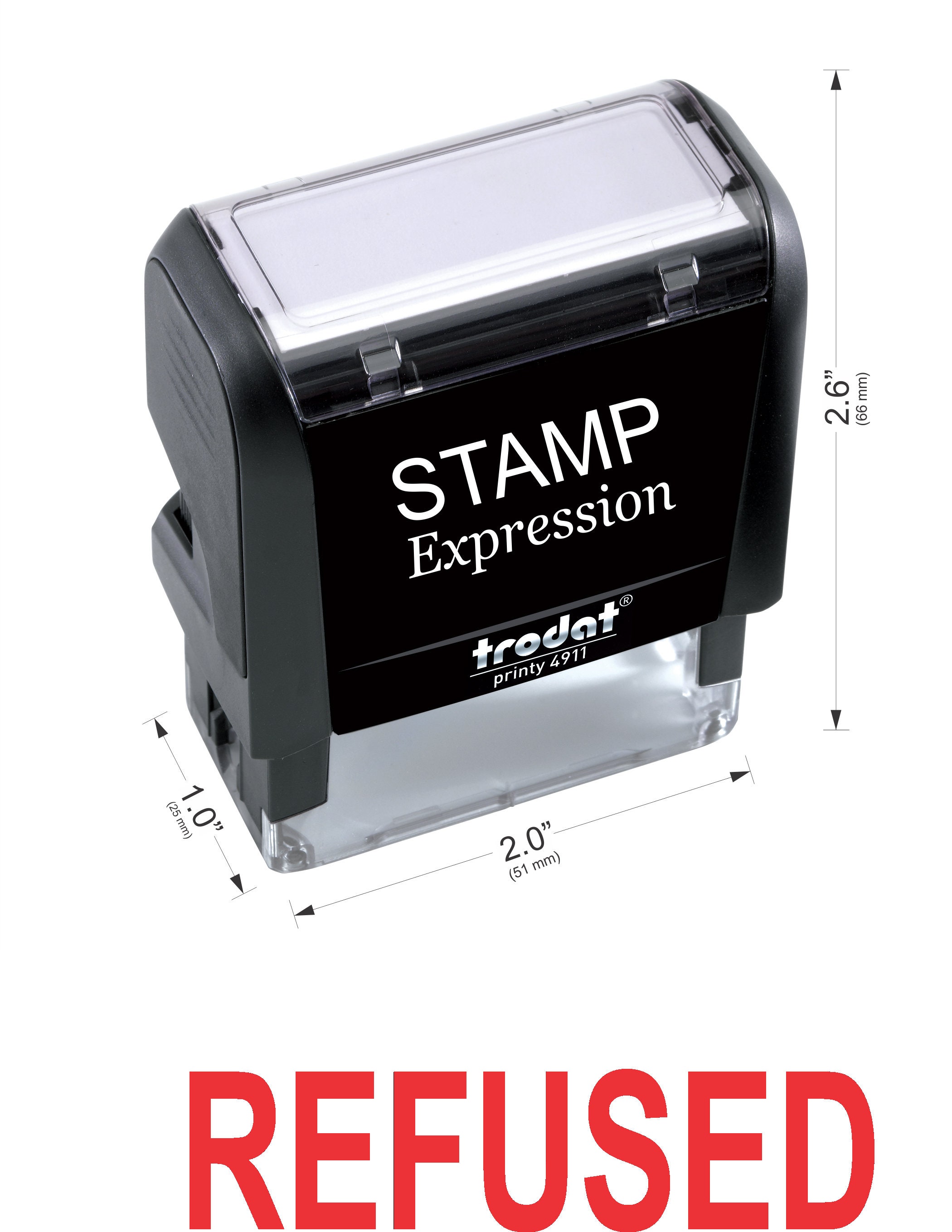 Stampexpression - Refused Office Self Inking Rubber Stamp - Red Ink (E ...