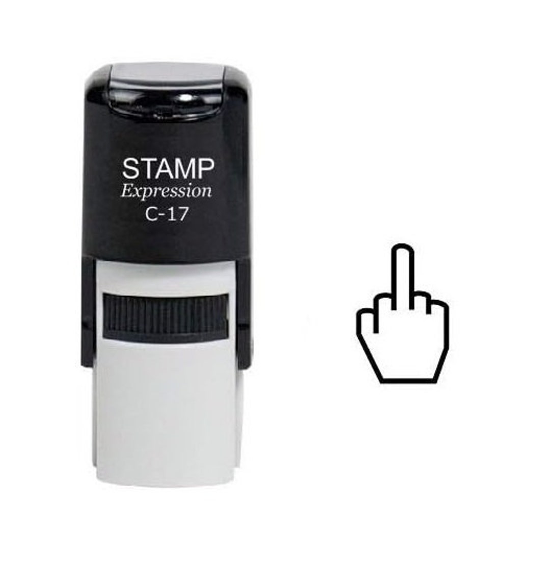 Stampexpression - Middle Finger Outline Self Inking Rubber Stamp ...