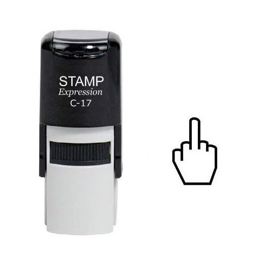 Stampexpression - Middle Finger Outline Self Inking Rubber Stamp ...