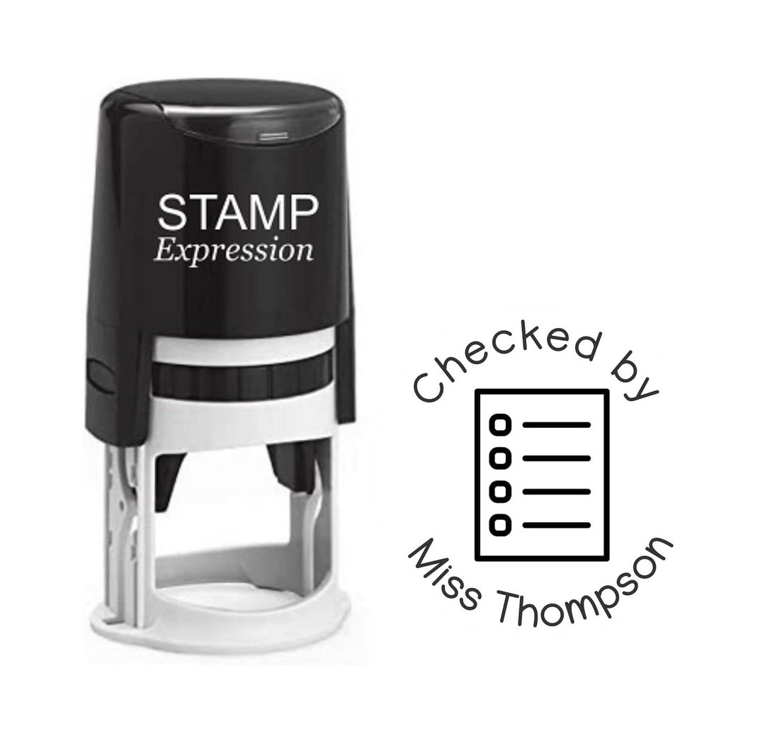 Checked by Teacher Custom Stamp - Self Inking. Personalized Rubber ...