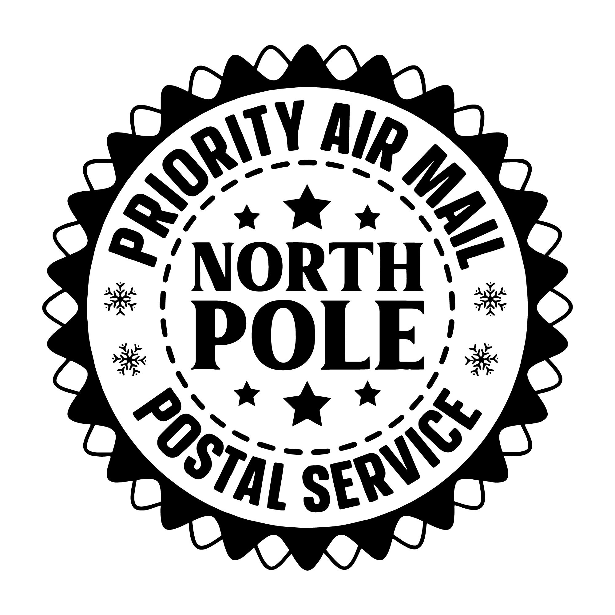 North Pole Priority Air Mail Postal Service Christmas Stamp - Etsy