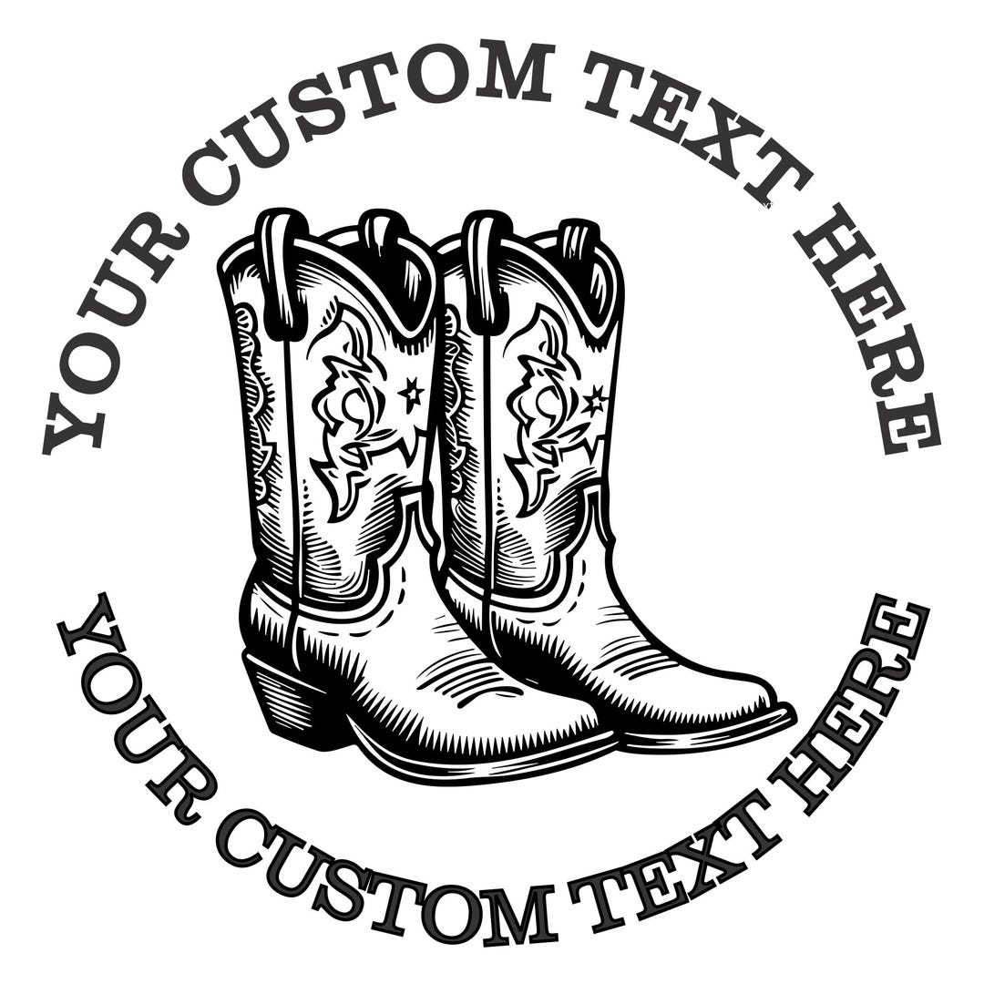 Custom Address Stamp–cowboy Boots Self-inking Personalized Return ...
