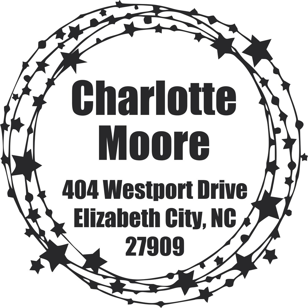 Personalized Star Border Return Address Stamp – Self-inking Rubber ...