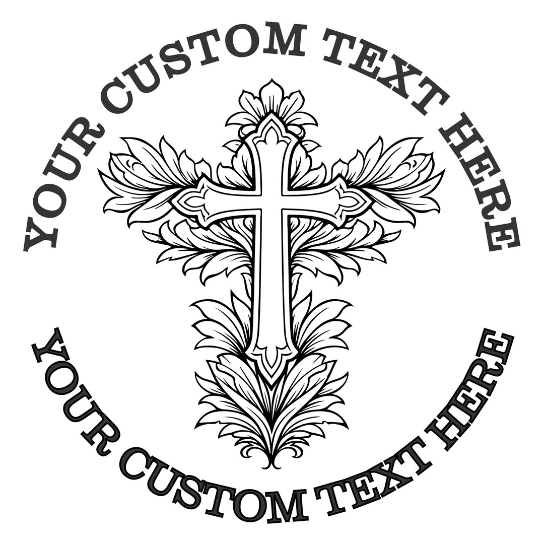 Religious Cross Custom Stamp - Self Inking. Personalized Christian ...