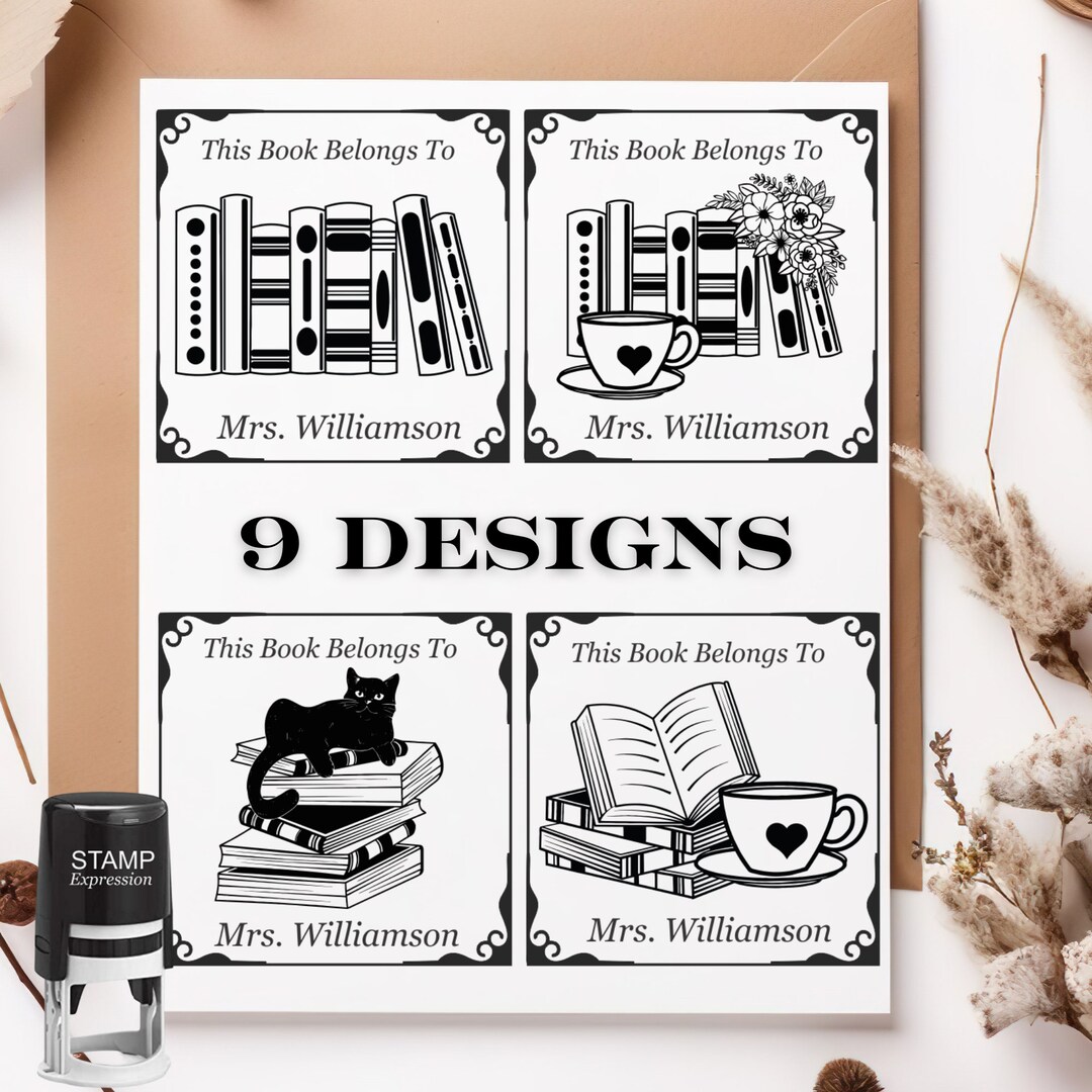 Personalized This Book Belongs to Self Inking Book Rubber Stamp ...