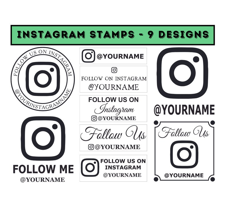 Instagram Self Inking Stamps. 9 Designs to Choose From & 5 Colors. - Etsy