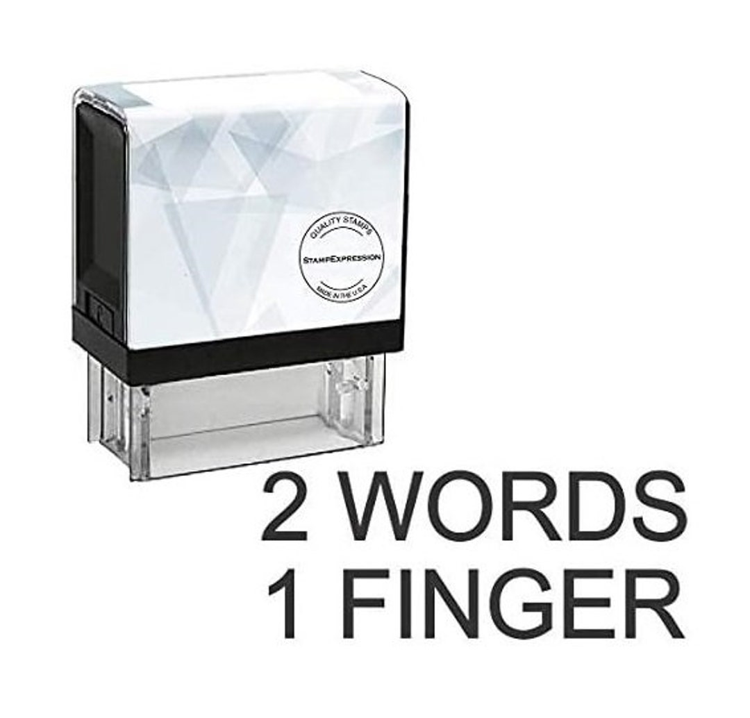 2 Words ONE Finger Self Inking Rubber Stamp - Etsy