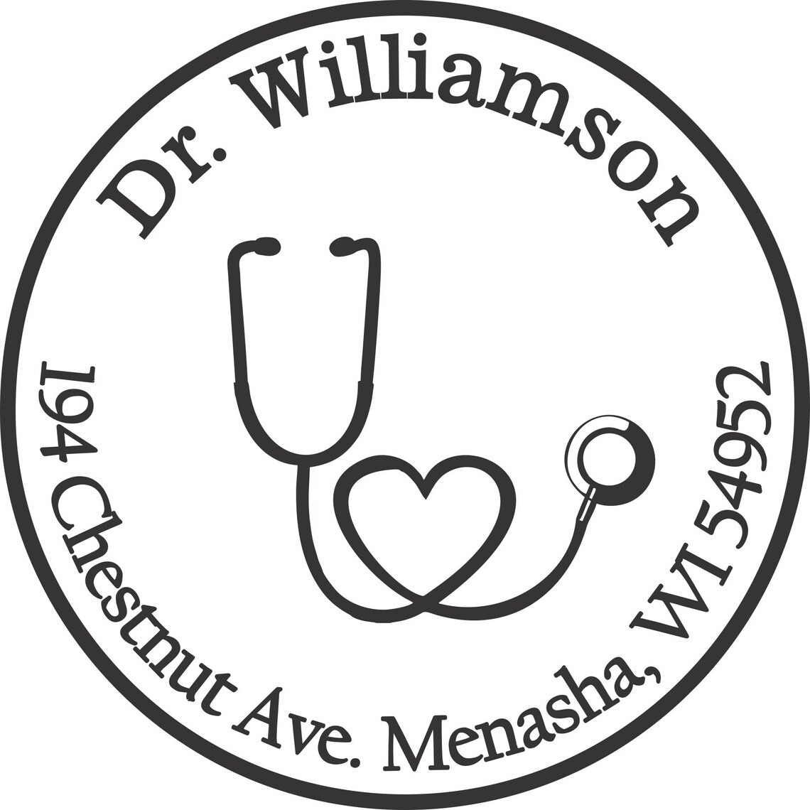 Medical Stethoscope Custom Return Address Stamp – Self-inking Rubber ...