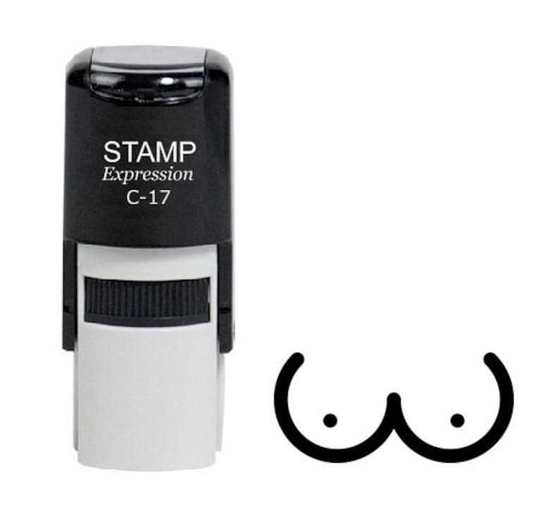 Boobs Outline Self Inking Rubber Stamp - Etsy