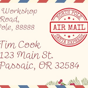 North Pole Santa Express Air Mail Christmas Stamp - Etsy