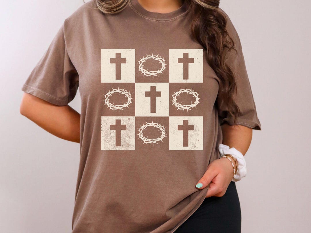 Retro Faith-inspired Checkered Unisex Comfort Colors T-shirt, Christian ...